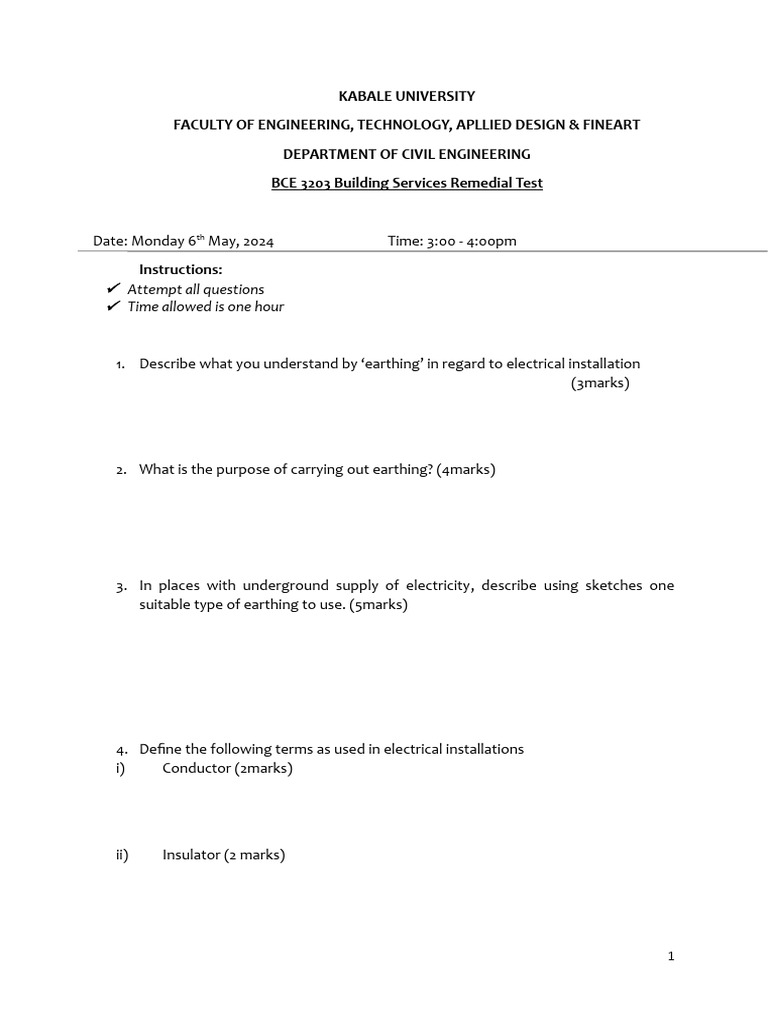 Remedial Test 2024 | PDF