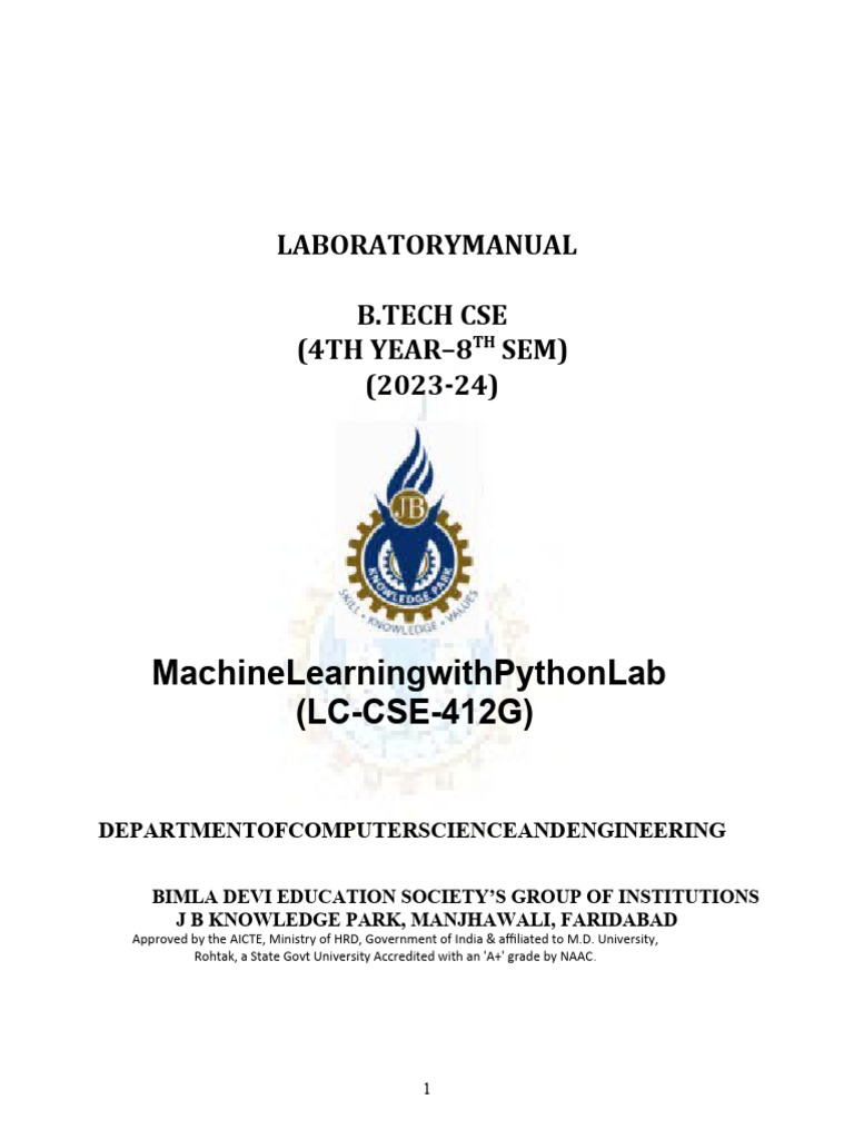 ML Lab Manual | PDF | Machine Learning | Cluster Analysis