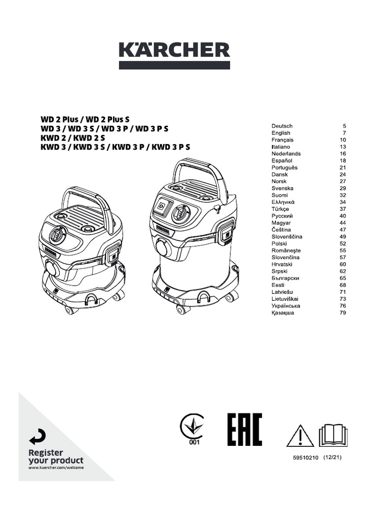 Instrukcja Obslugi KARCHER WD 3 V 19 4 20 1.628 107.0 | PDF