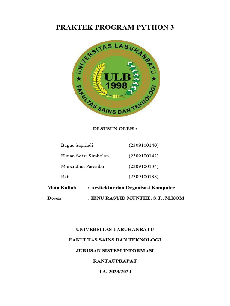 Praktek Program Python 3 | PDF