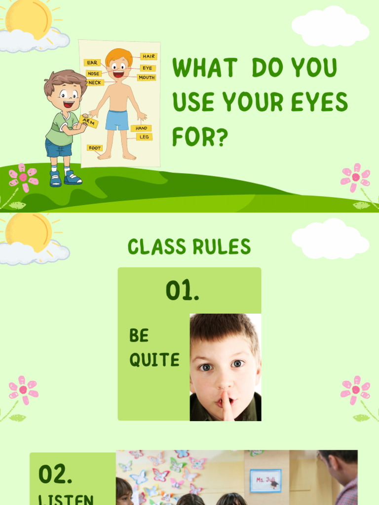 Lesson 2 I Use My Eyes For ... | PDF | Wellness