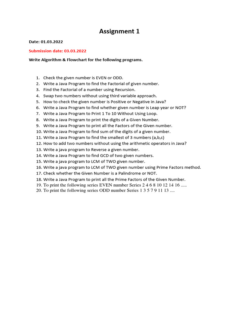 Java Programming Assignment Algorithms | PDF | Career & Growth | Technology & Engineering