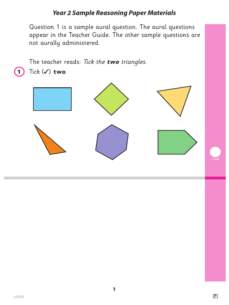 Year 2 Example Materials Mathematics Reasoning Paper | PDF