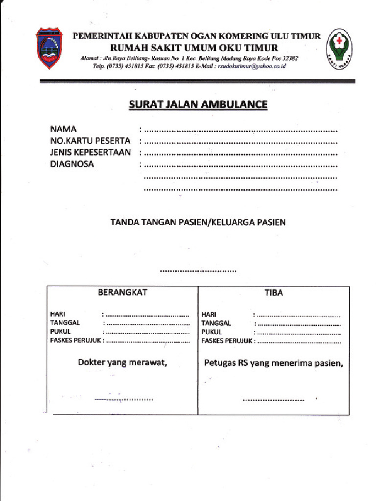 Surat Jalan Ambulance | PDF