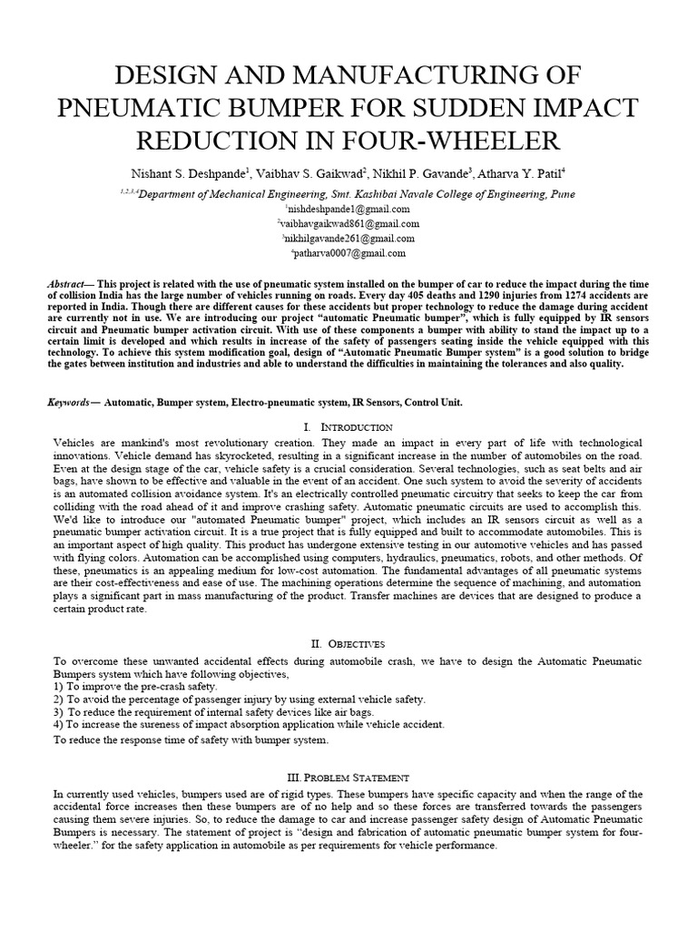 Automatic Pneumatic Bumper Design | PDF | Valve | Automation