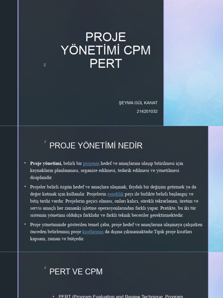 Proje Yöneti̇mi̇ Pert, CPM | PDF