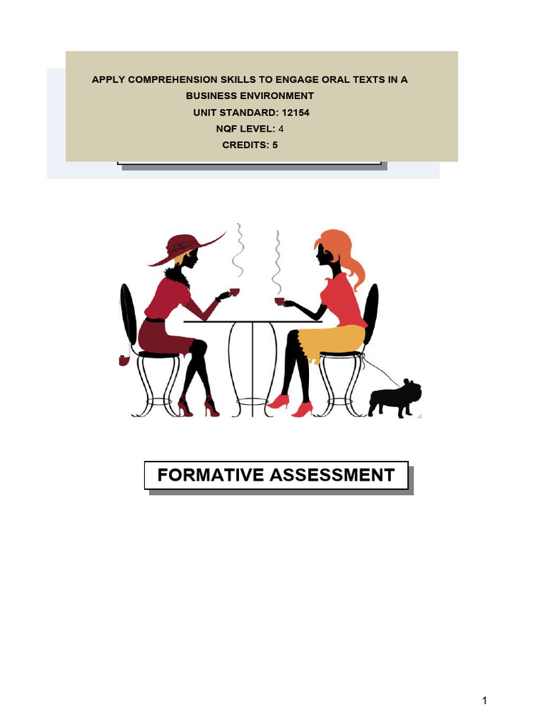 Formative Assessment for Unit 12154 | PDF | Information | Learning