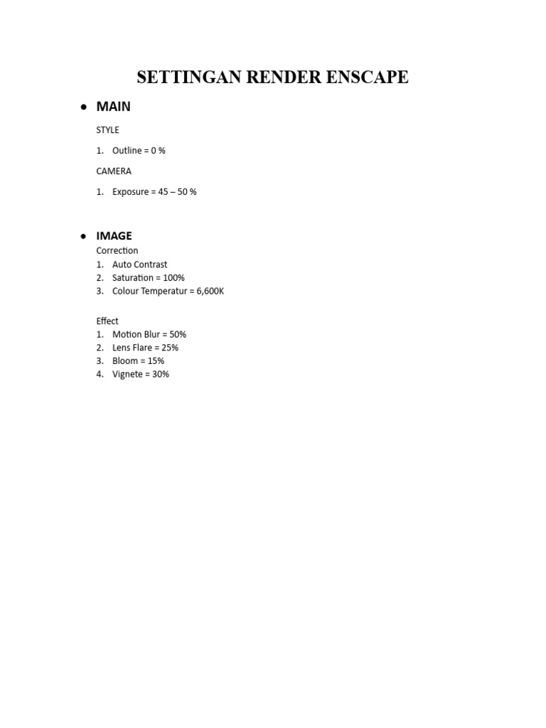Settingan Render Enscape | PDF | Teaching Methods & Materials