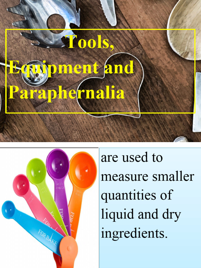 Tools, Equipment and Paraphernalia | PDF | Cooking, Food & Wine | Wellness