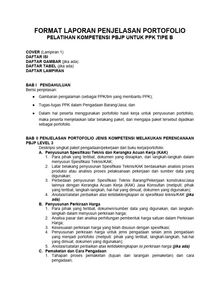 Format Laporan Portofolio PPK Tipe B 2023 - JK 1 | PDF | Pengelolaan Keuangan & Uang | Komputer