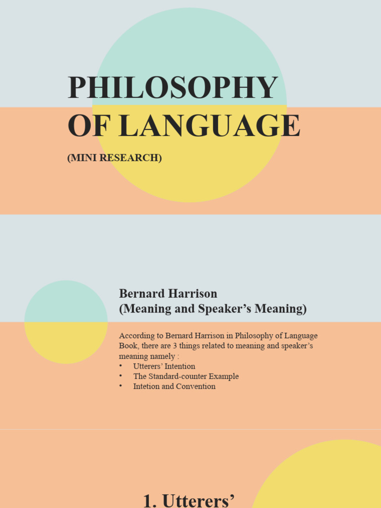 Philosophy of Language - MINI RESEARCH | PDF | Human Communication ...