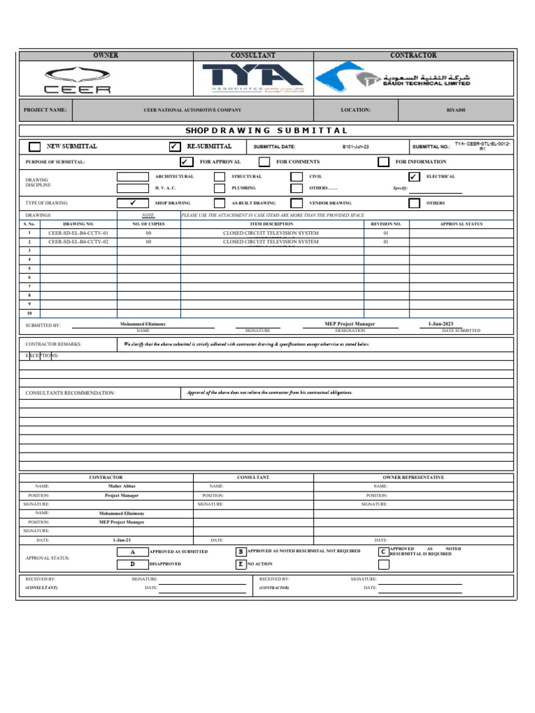 Cctv-Tya - Ceer-Stl-El-0012-R1 | PDF