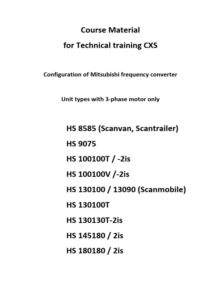 Training Adjustm. Instr. Frequency Conv. Type D + G | PDF | Belt (Mechanical) | Electrical ...