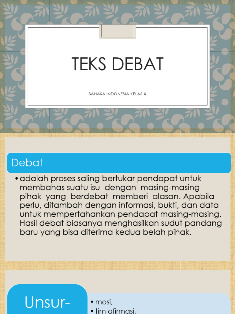 Teks Debat | PDF | Seni & Disiplin Bahasa