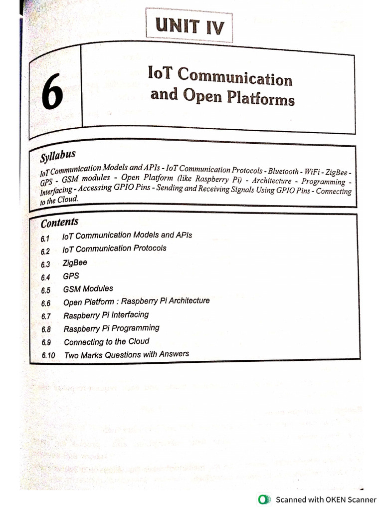 Embedded Systems and IOT Unit-4 | PDF