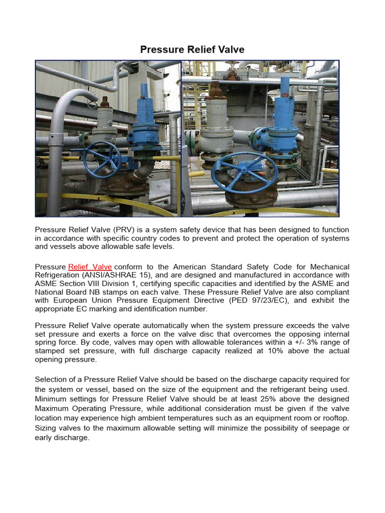 PRV Inspection Guidelines and Best Practices | PDF | Valve | Actuator