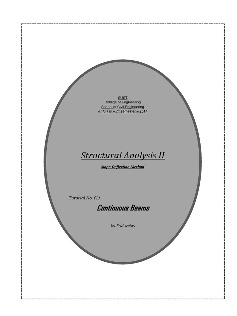 Structural Analysis II T1 | PDF | Structural Analysis | Bending