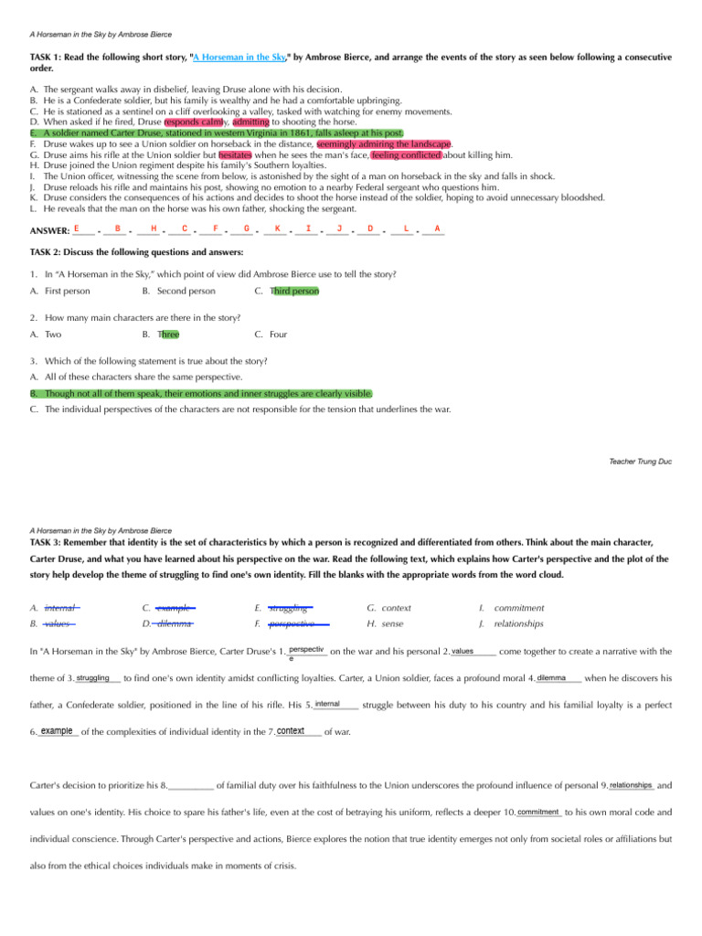 A Horseman in The Sky by Ambrose Bierce | PDF