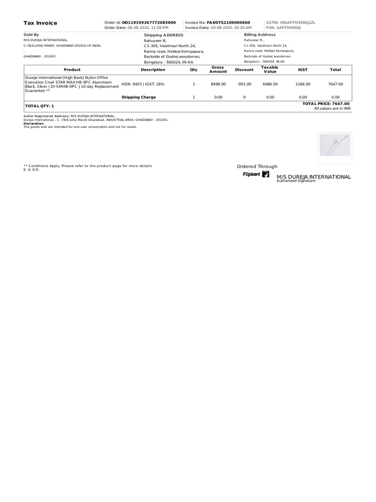 Chair Invoice | PDF | Economies | Trade