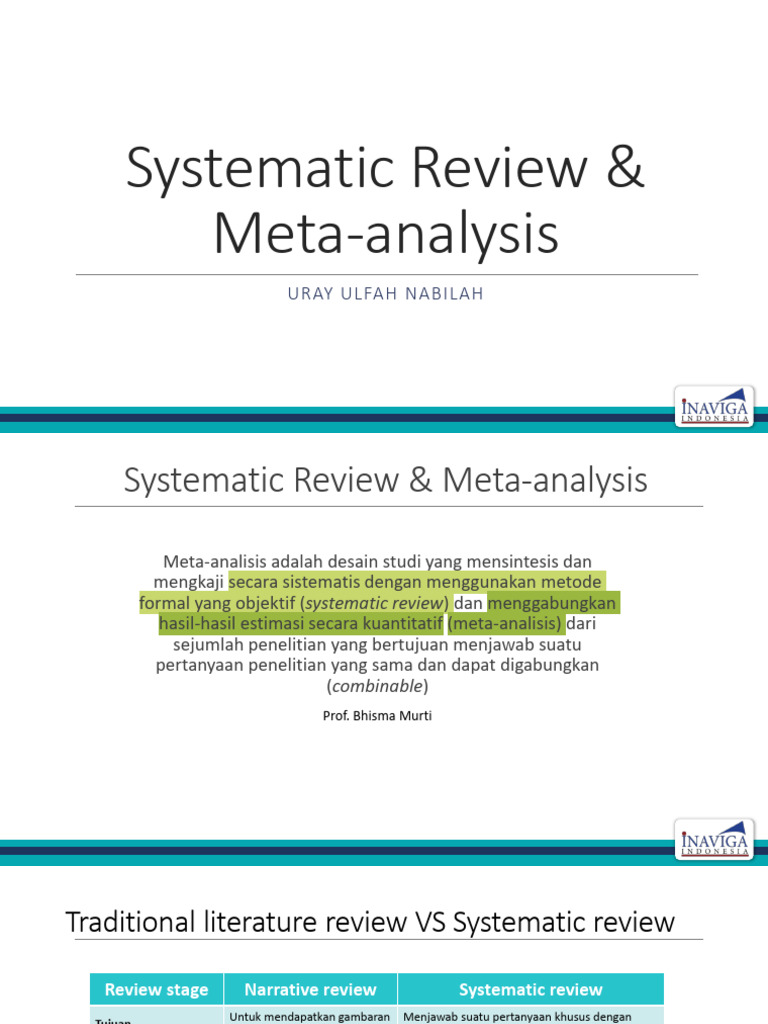 Panduan Systematic Review & Meta-analisis | PDF | Karier & Perkembangan ...