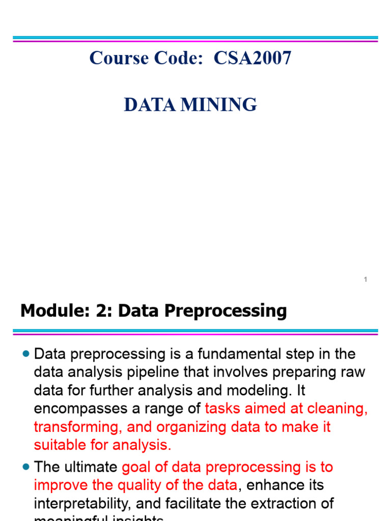 Module2 - Preprocessing Updated - V3-2 | PDF | Sampling (Statistics) | Outlier