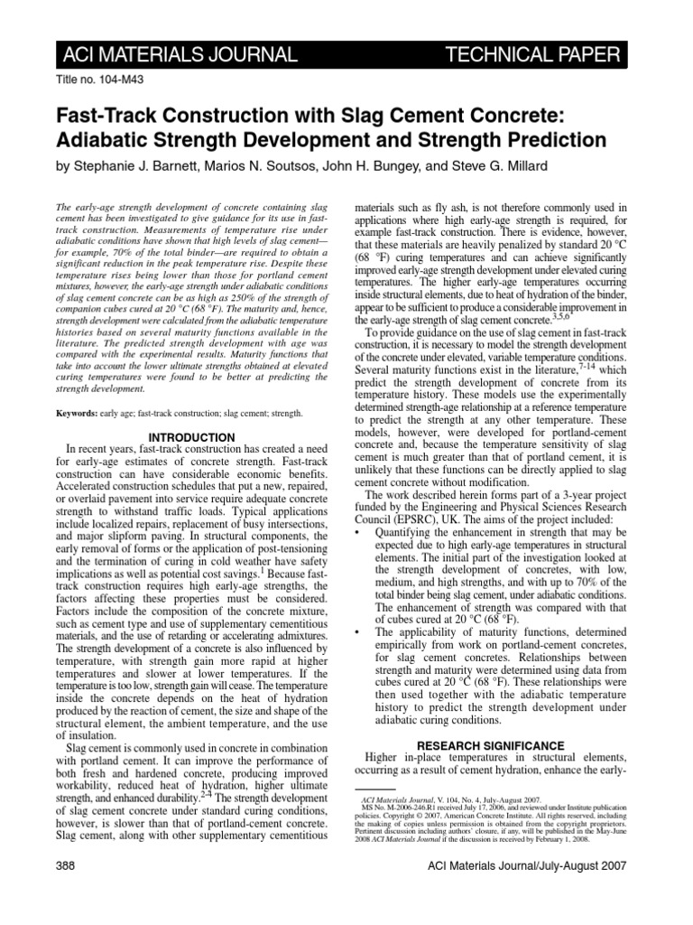 Strength Development and Prediction of GGBS Concrete | PDF | Concrete ...