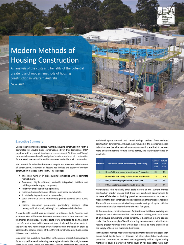 FINAL UDIA Report Modern Methods of Construction | PDF | Market ...