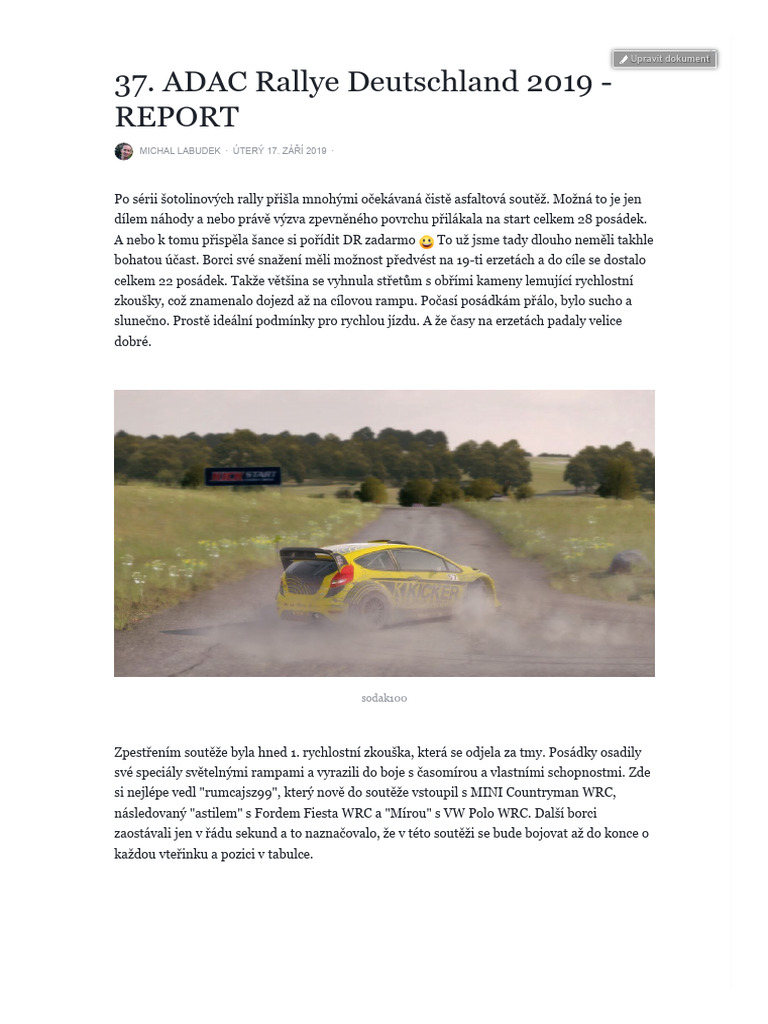 RALLY NEMECKO 2019 REPORT - Kopie | PDF