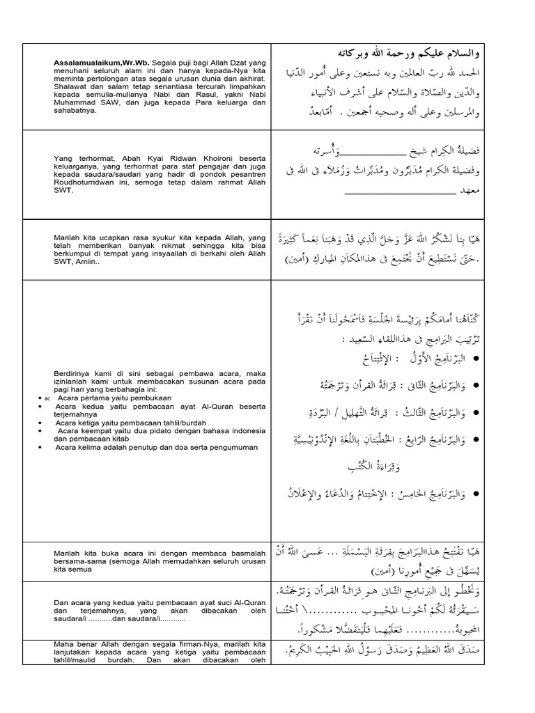 MC Bahasa Arab | PDF