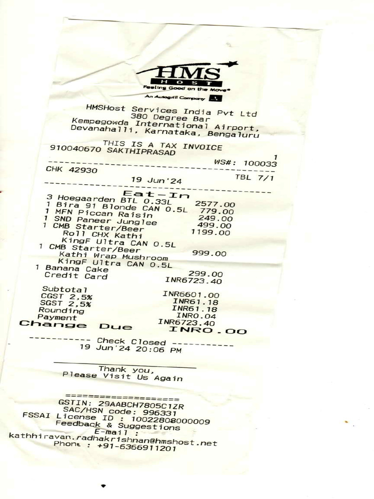 Food Bill 2 | PDF