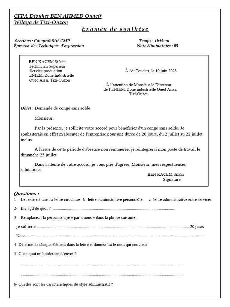Examen #2 Comptabilité CMP 2023 Bis | PDF