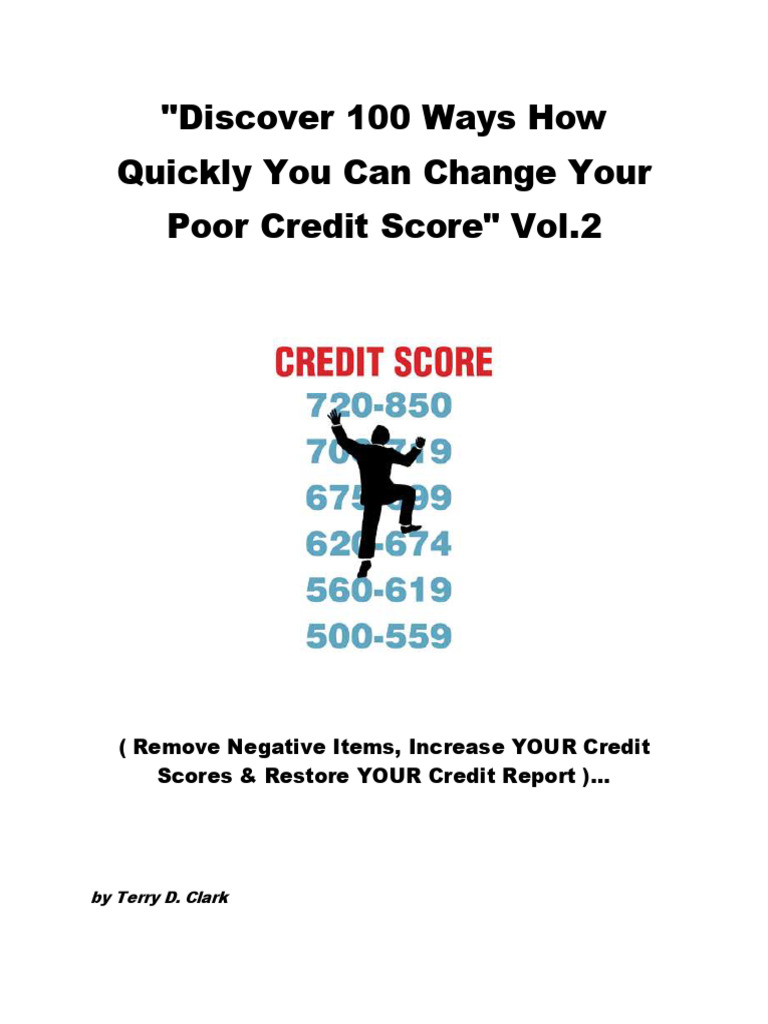Discover 100 Ways How Quickly You Can Change Your Poor Credit Score by ...