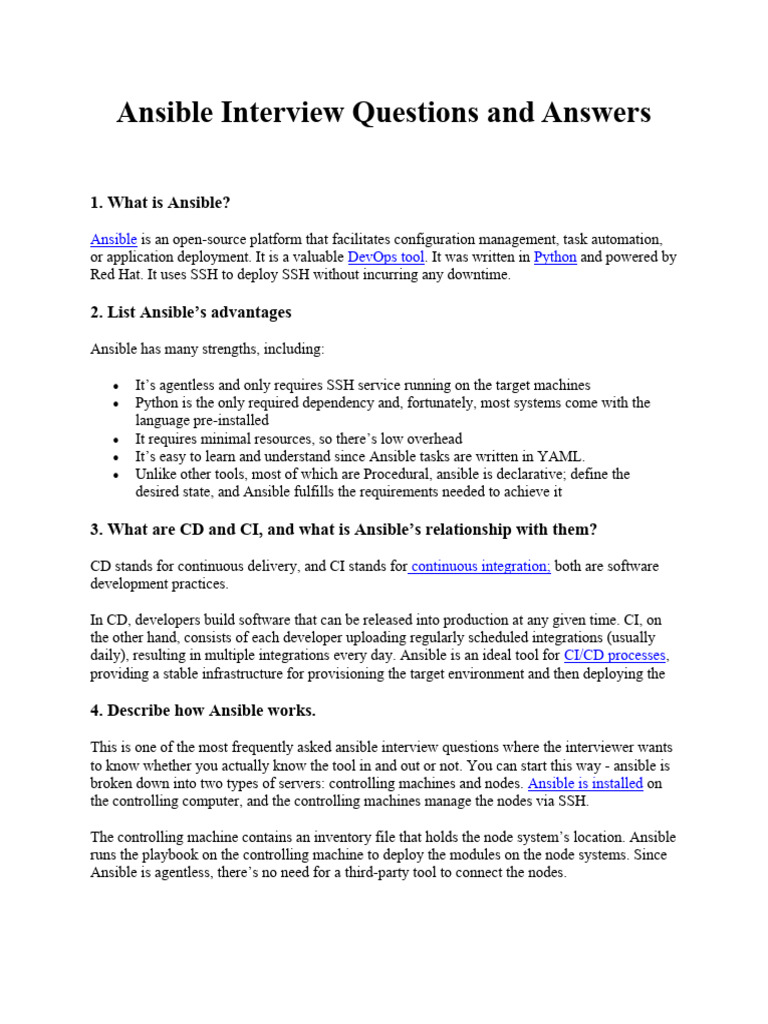 5 Ansible Interview Questions | PDF | Systems Engineering | Computer Science