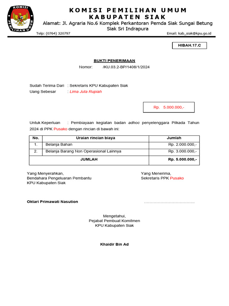Form Hibah 17-19 PPK | PDF