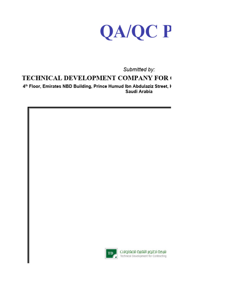 QA & QC Plan Quality | PDF | Quality Management System | Specification (Technical Standard)