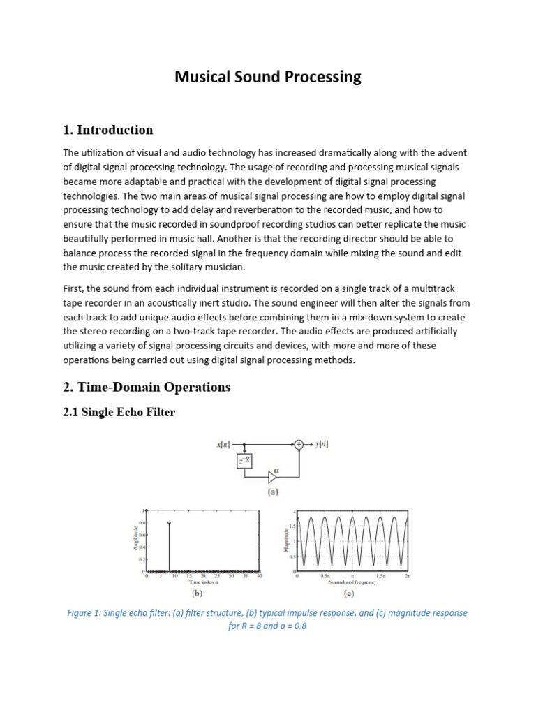 Musical Sound Processing (Case Study) | PDF | Equalization (Audio) | Filter (Signal Processing)