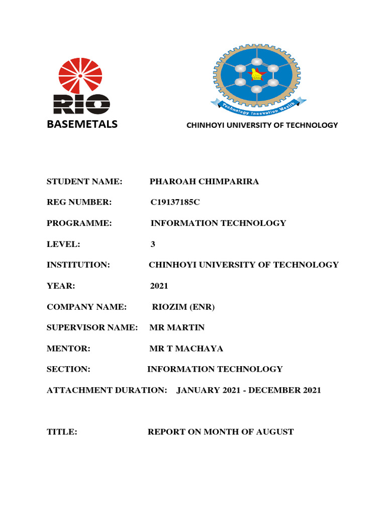 ICT Attachment Reports | PDF | Computer Network | Microsoft Access