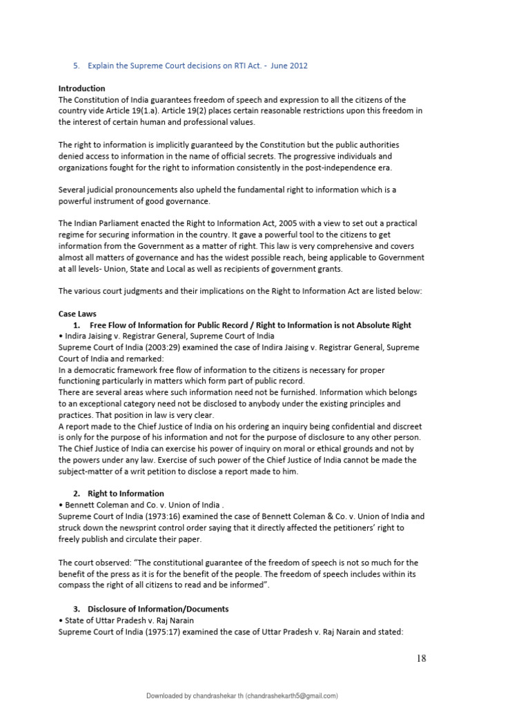 Rti Imp Internals | PDF | Justice | Crime & Violence