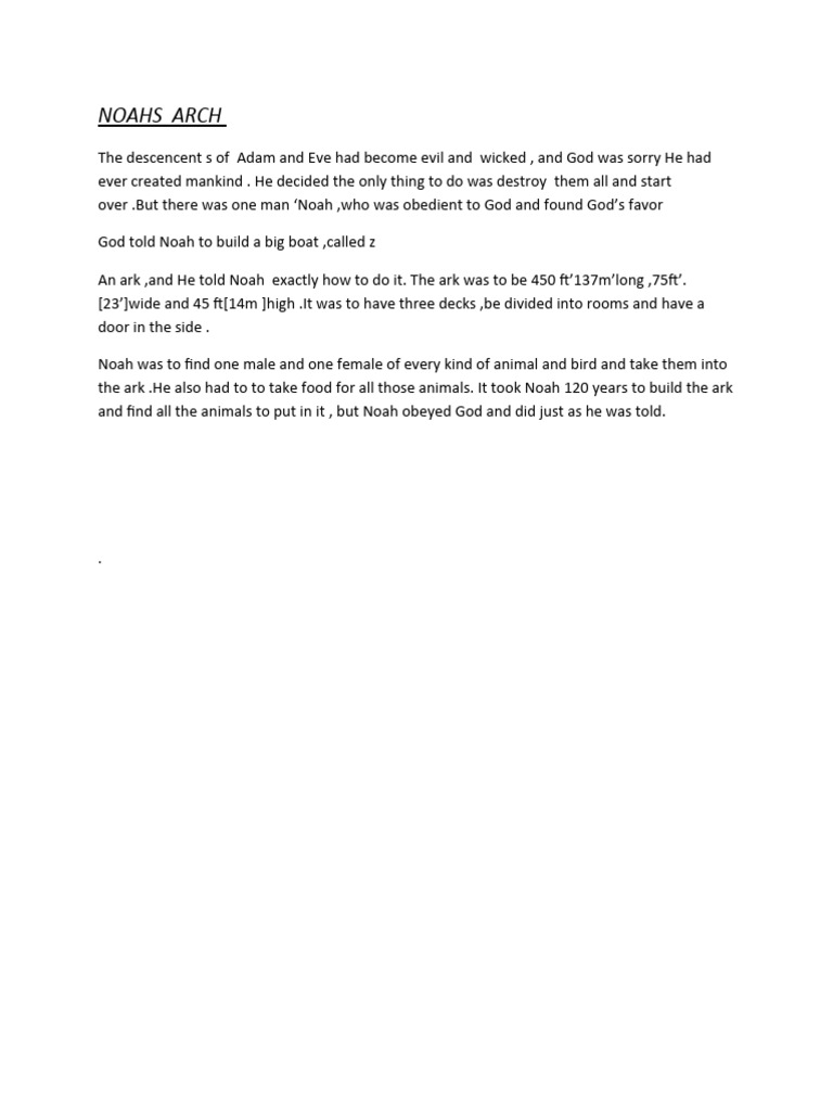 Noahs Arch | PDF | Social Science | Religion & Spirituality