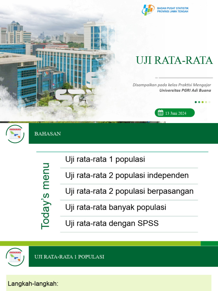 Pertemuan 4. Uji Beda Rata-Rata | PDF
