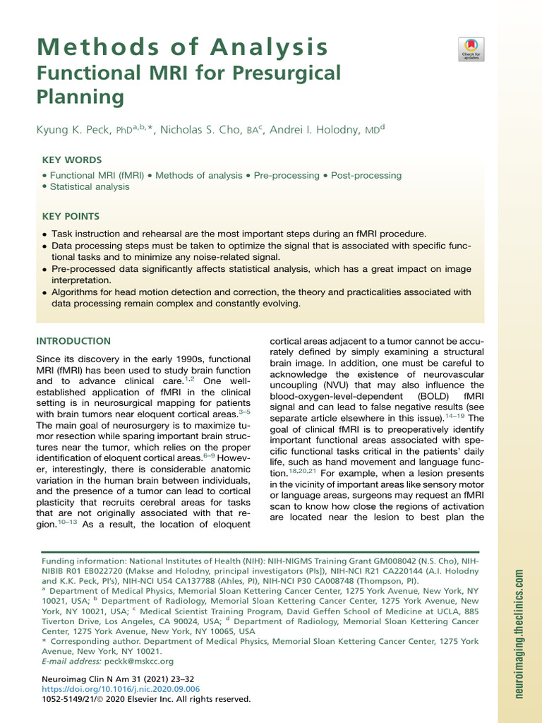 Methods-of-Analysis_2020_nic | PDF | Functional Magnetic Resonance ...