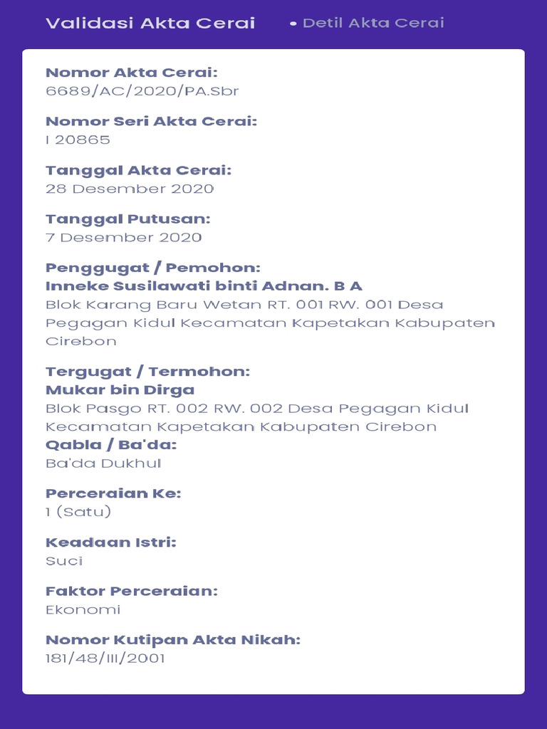 Valid Akta Cerai | PDF