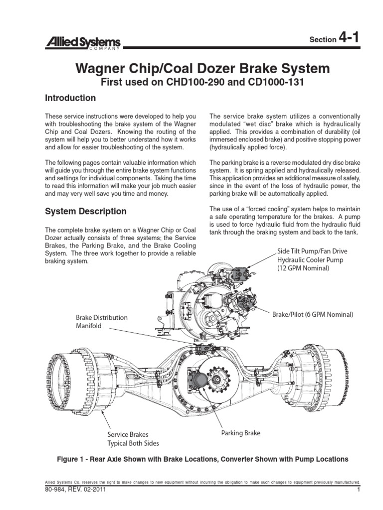 Wagner Chip/Coal Dozer Brake System: First Used On CHD100-290 and ...