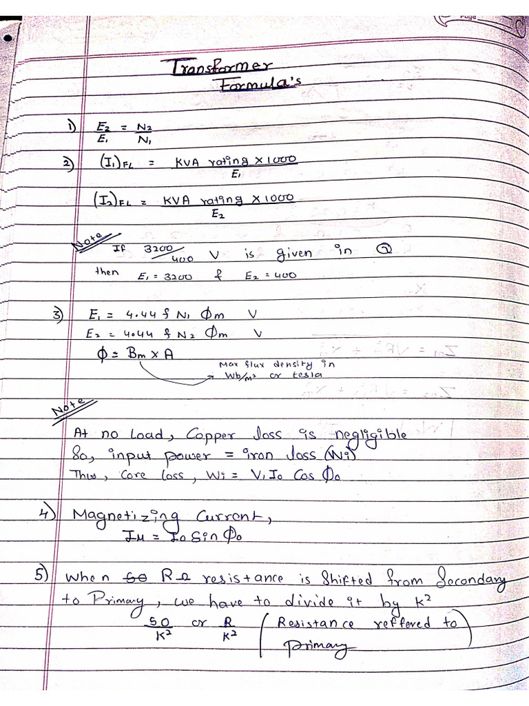 Transformer Module Formula | PDF