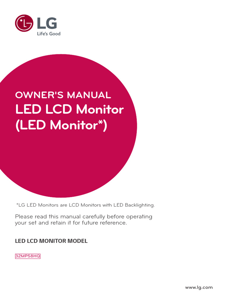 LG 32MP58HQ-P User Manual | PDF | Hdmi | Computer Monitor
