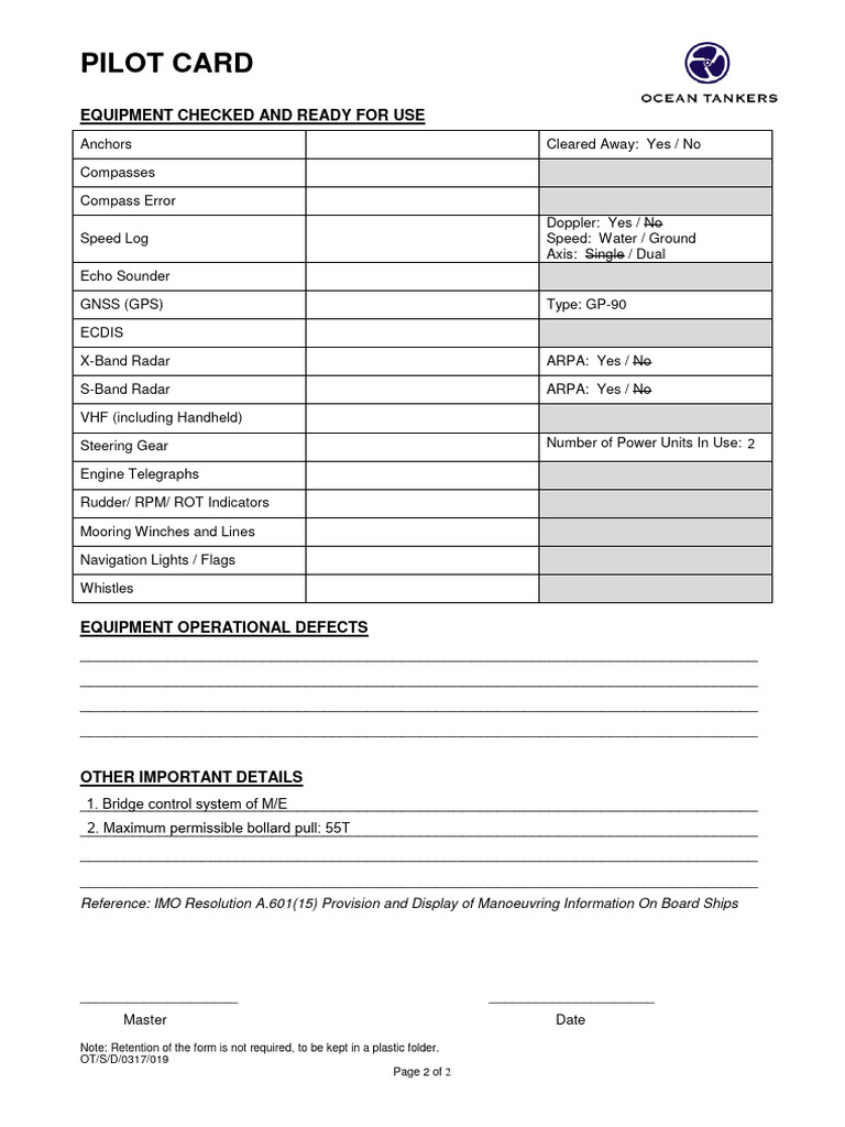 Pilot Card Page 2 | PDF