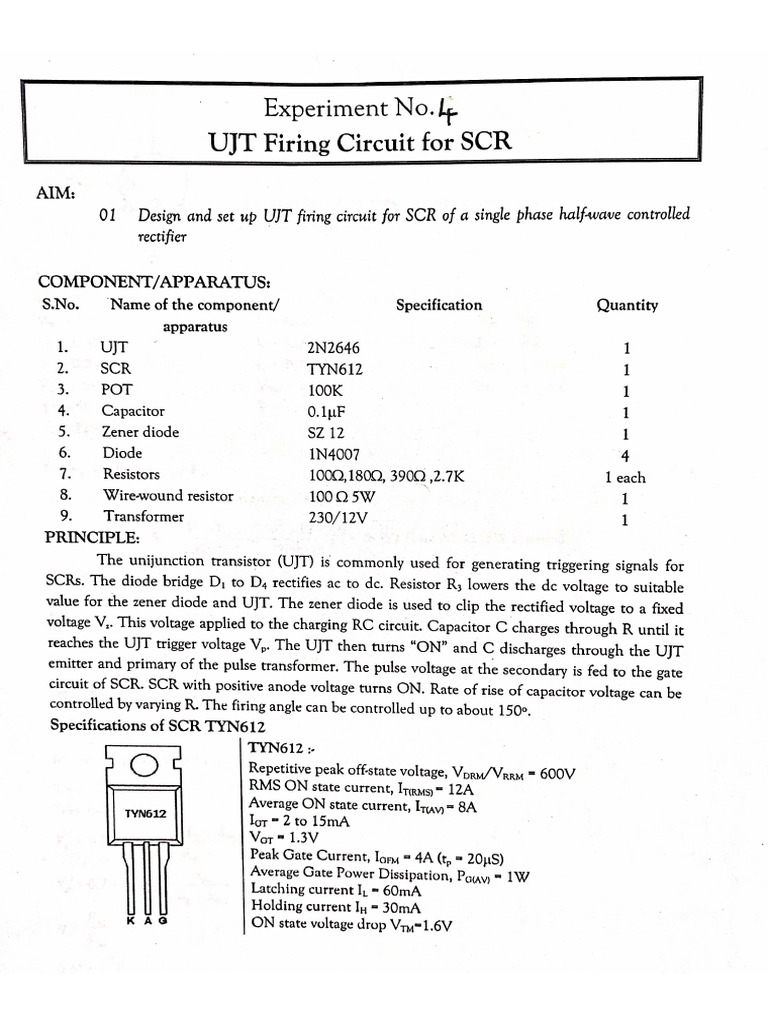 Line Synchronised Triggering of SCR | PDF