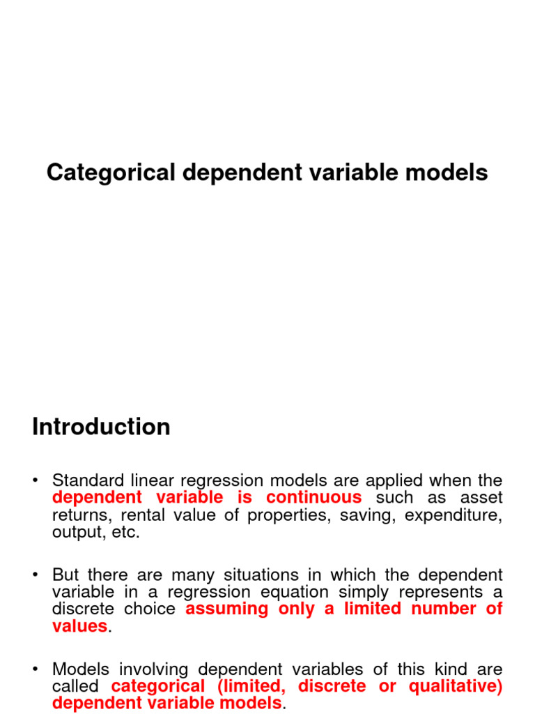 CH 5 Limited Dependent Variable Models Jan 2023 | PDF | Logistic Regression | Statistical Theory