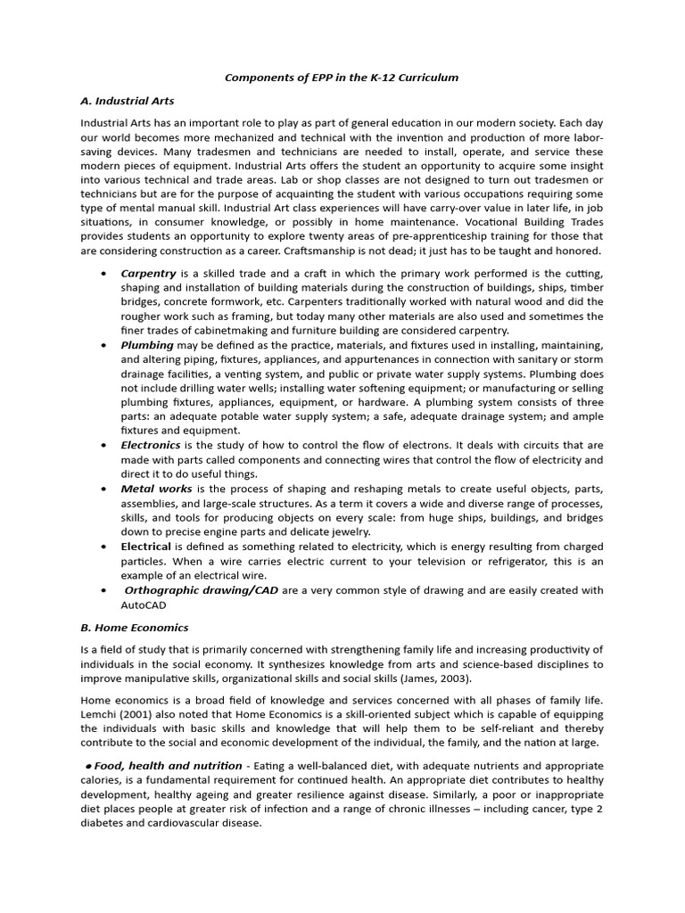 Components of EPP in The K | PDF | Agriculture | Entrepreneurship