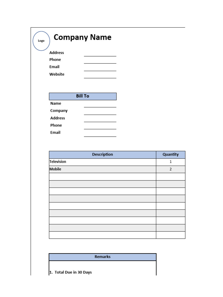Tax Invoice Template | PDF